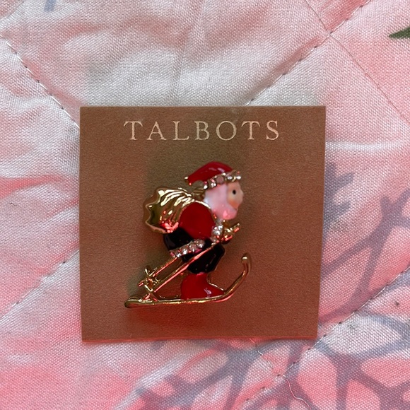 Talbots | Jewelry | Nwt Talbots Santa Sking Pin | Poshmark